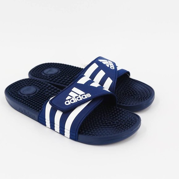 adidas | Shoes | Adidas Adissage Blue White Slides Sandals | Poshmark